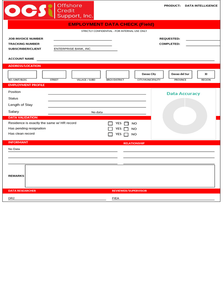 Employment Data Check (Field) | PDF