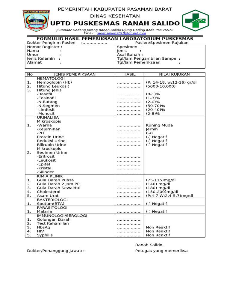 Blanko Laboratorium | PDF