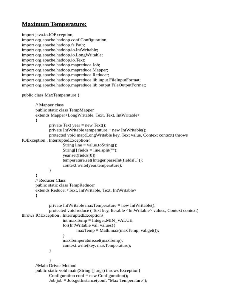 BDA MapReduce Program (1) | PDF | Apache Hadoop | Computer Engineering
