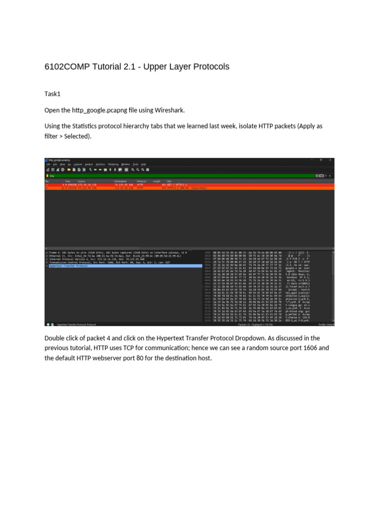 6102COMP Tutorial 2.1 - Upper Layer Protocols | PDF | Transmission ...