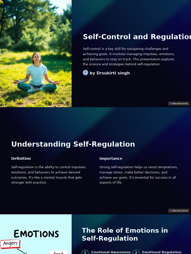 Self Control and Regulation | PDF | Self-Management | Self Control
