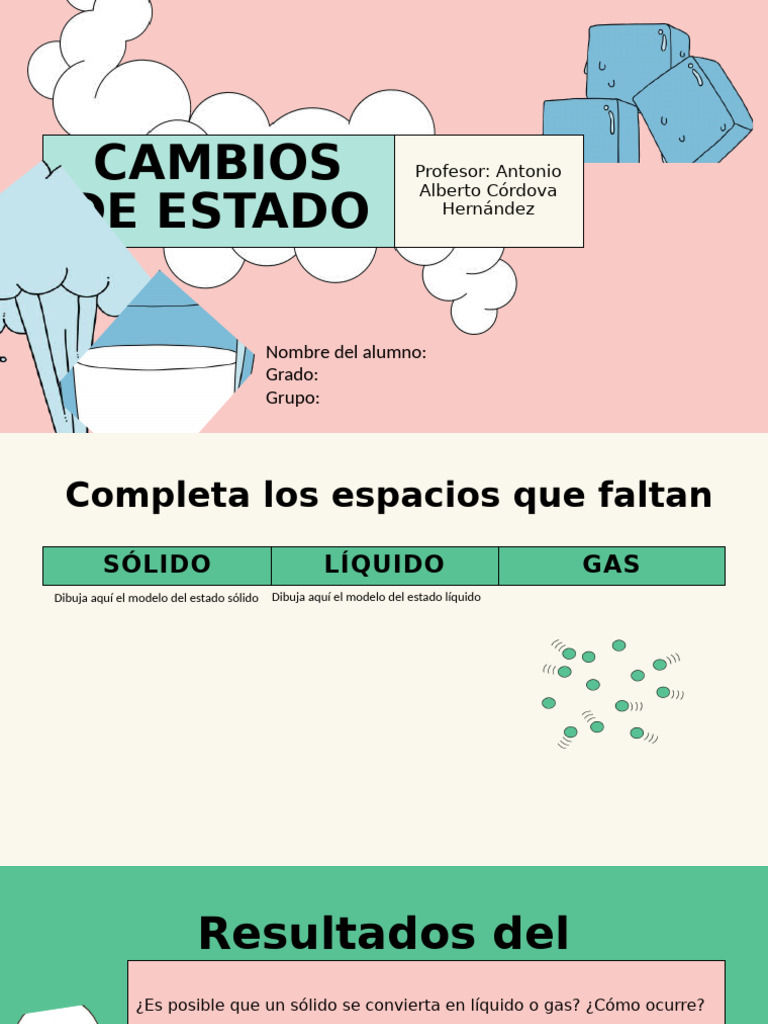 Dibujos de Cambios de Estado de Materia | PDF | Líquidos | Calor
