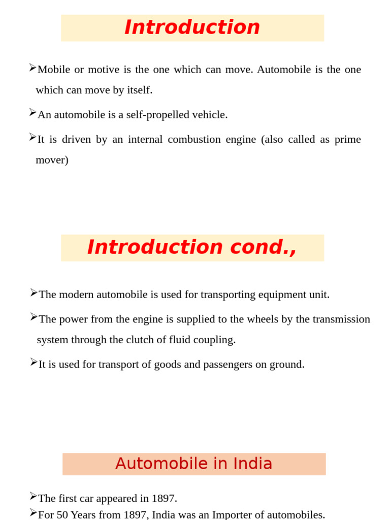 Module 1 Classification of Automobile | PDF | Internal Combustion ...
