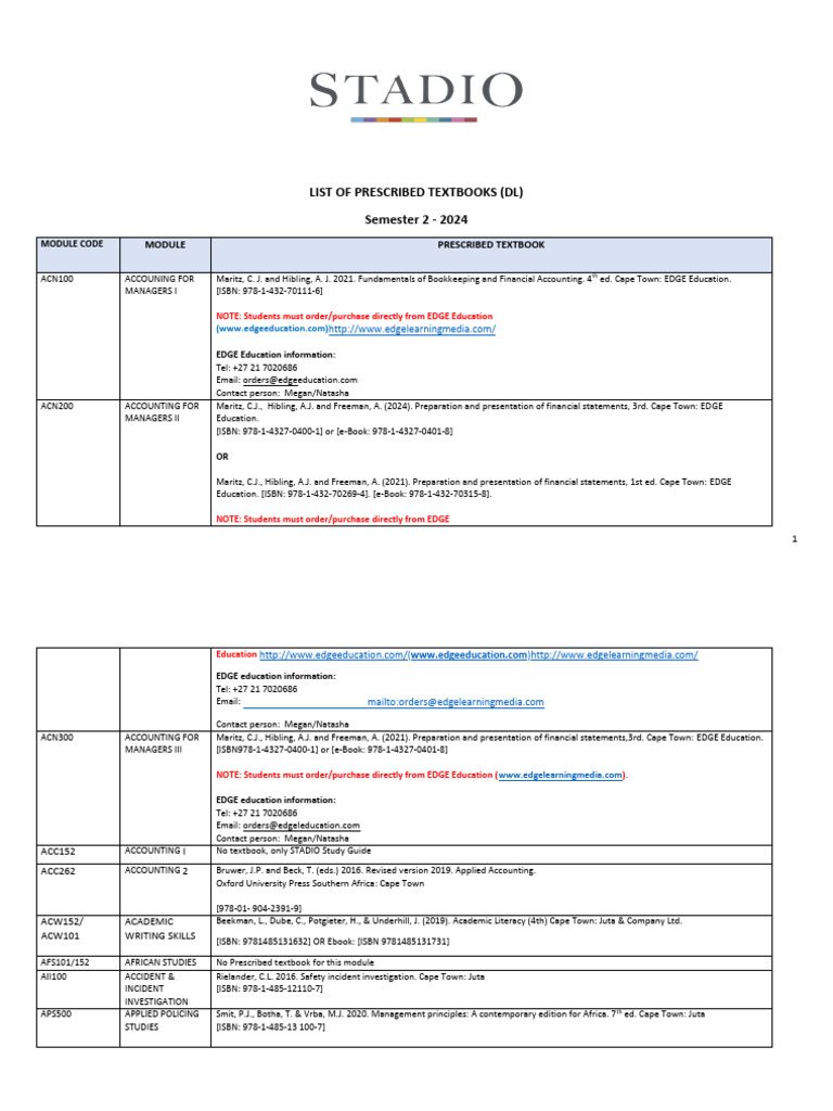 2024 S2 List of Prescribed Books - Final - Stadio DL | PDF