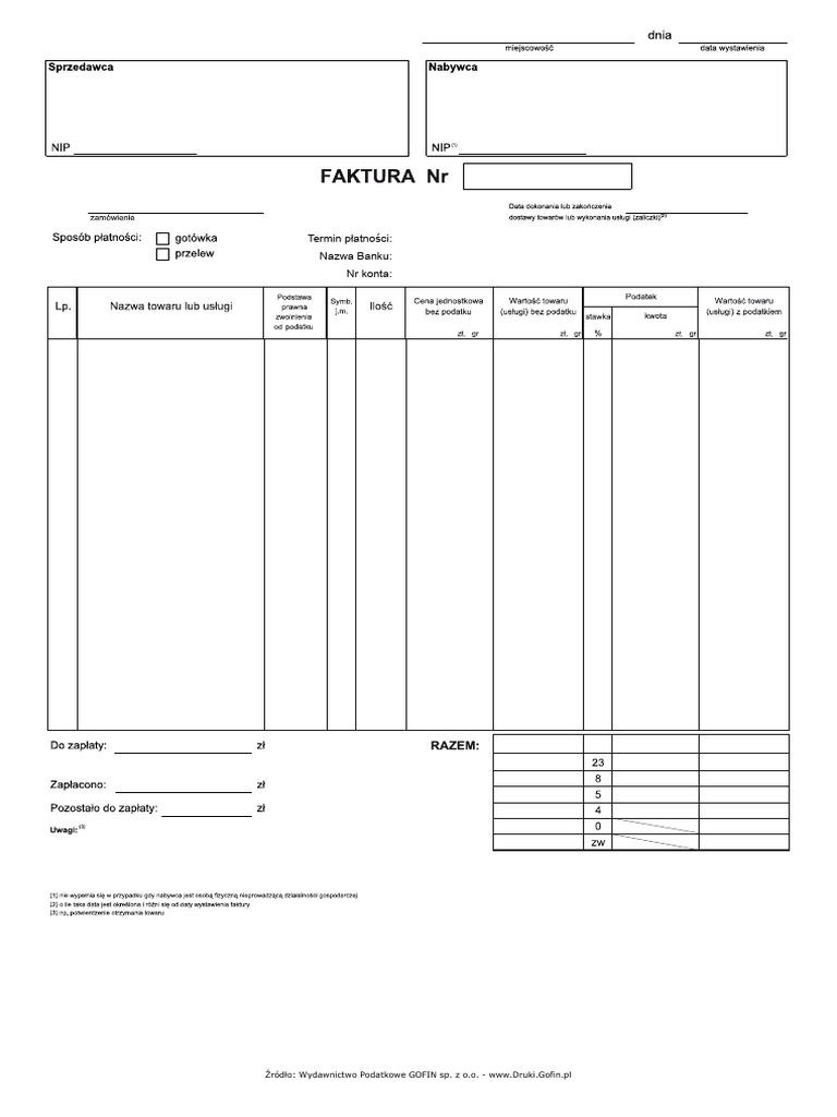 Faktura 10 Pozycji | PDF