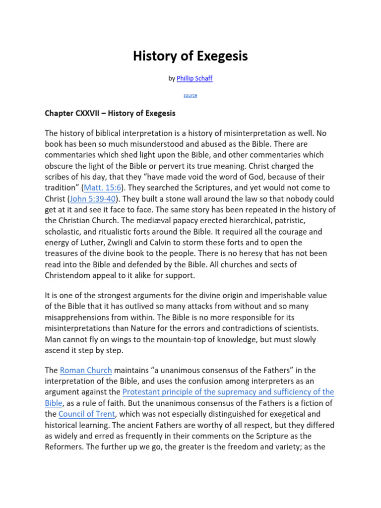 History of Biblical Exegesis | PDF | Exegesis | Bible