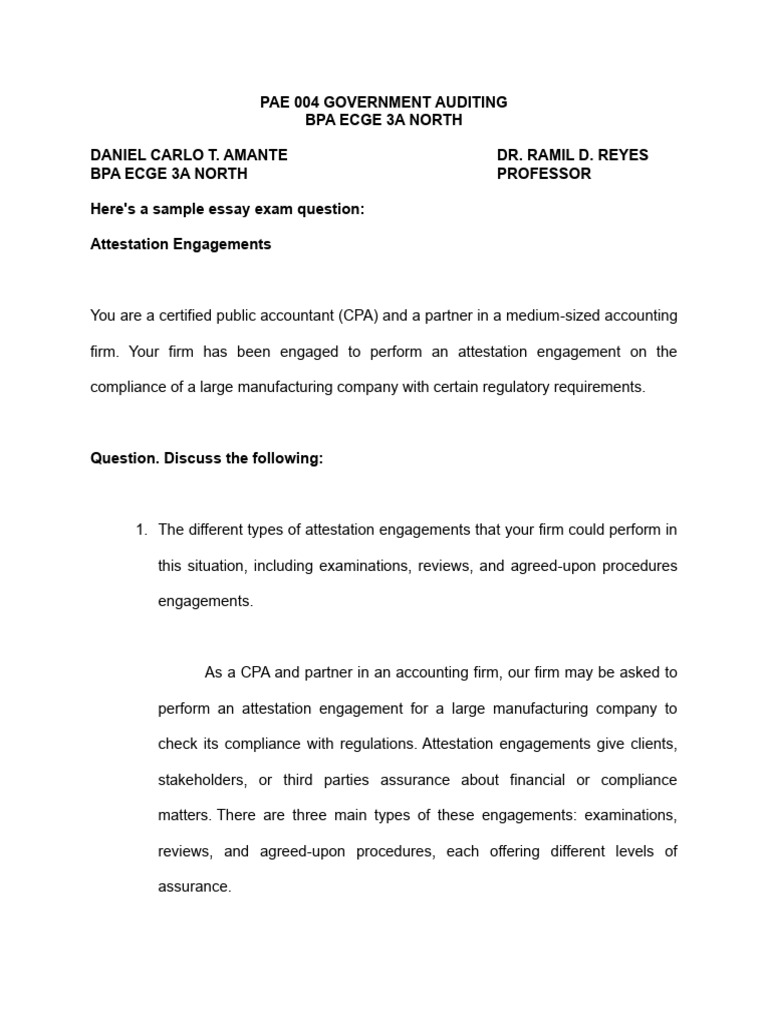 Amante, Daniel Carlo T - Assignment 1 Pae 004 | PDF | Regulatory ...