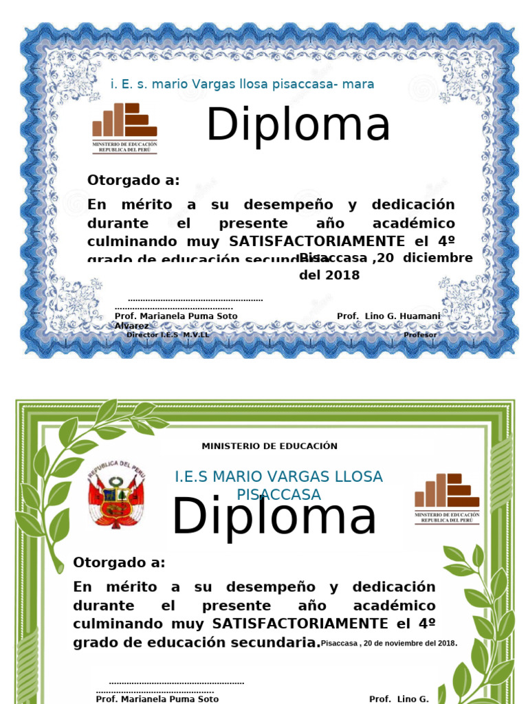 Diplomas Con Formato | PDF