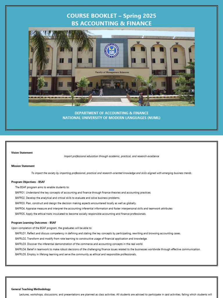 BSAF COURSE BOOKLET Spring 2025 | PDF | Psychology | Methodology