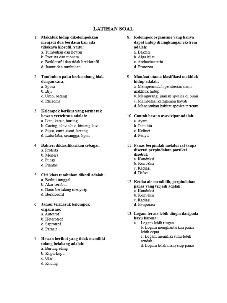 Latihan Soal Sains 3 Bab | PDF