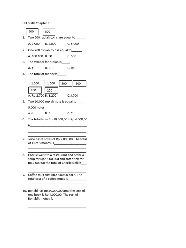 UH Math Chapter 9 | PDF