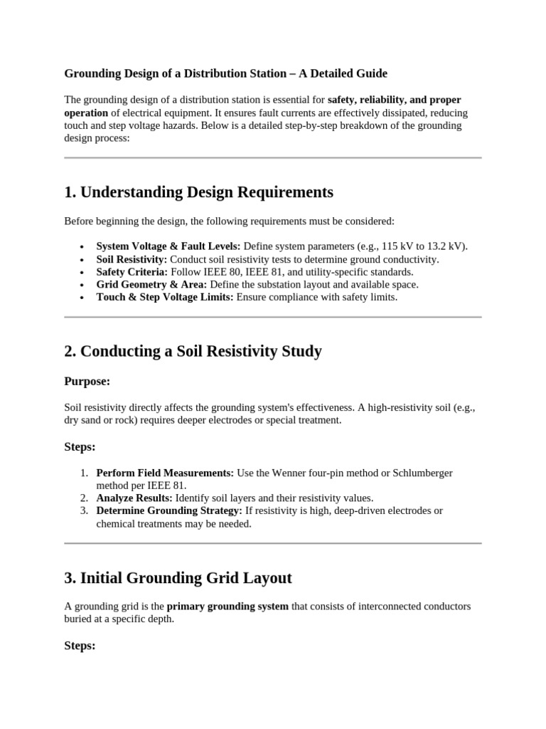 Class Notes On Grounding Design of A Distribution Station | PDF ...