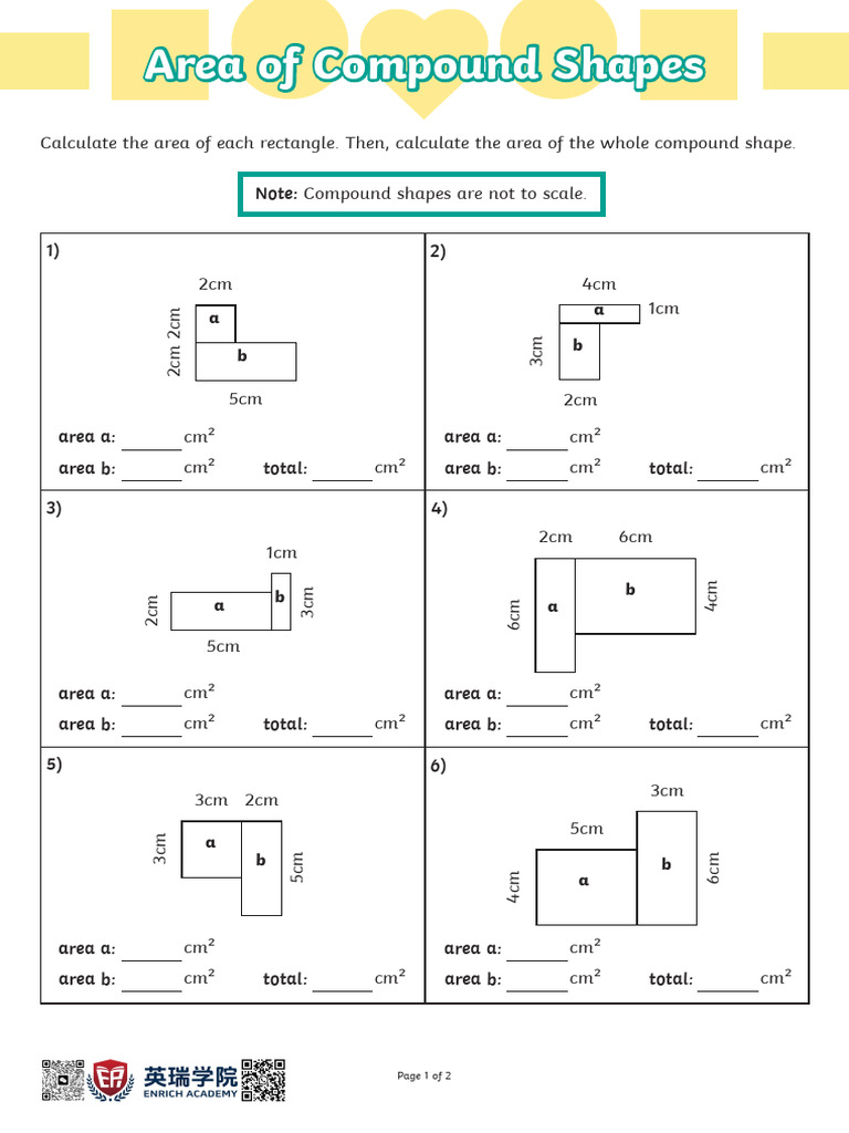Area of Compound Shapes Worksheet | PDF | Geometric Objects | Geometric ...