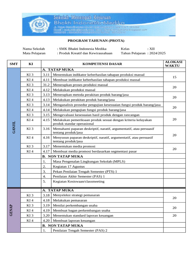 PROGRAM TAHUNAN | PDF