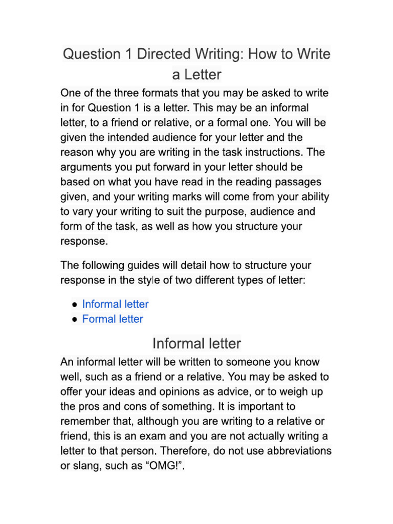 Letter Writing A Complete Guide | PDF
