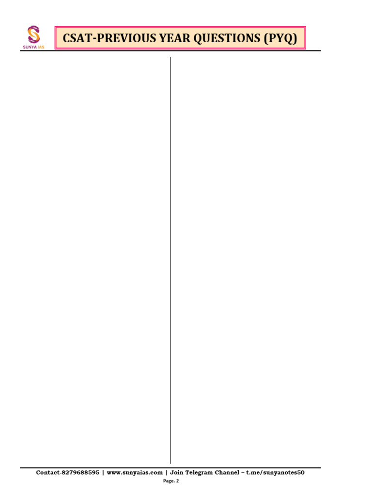 CSAT PYQs - Speed, Distance & Time - Sunya IAS | PDF | Speed | Train