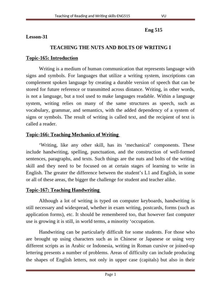 ENG515 Lectures 31-39 | PDF | English As A Second Or Foreign Language | English Language