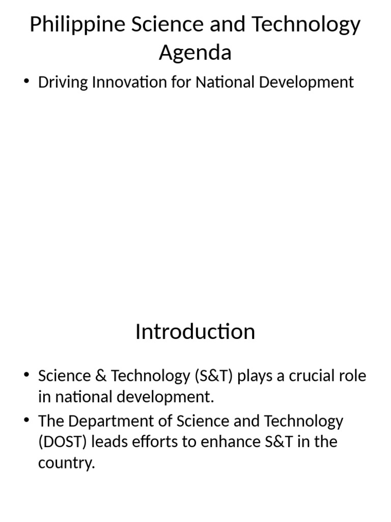 Philippine Science and Technology Agenda | PDF