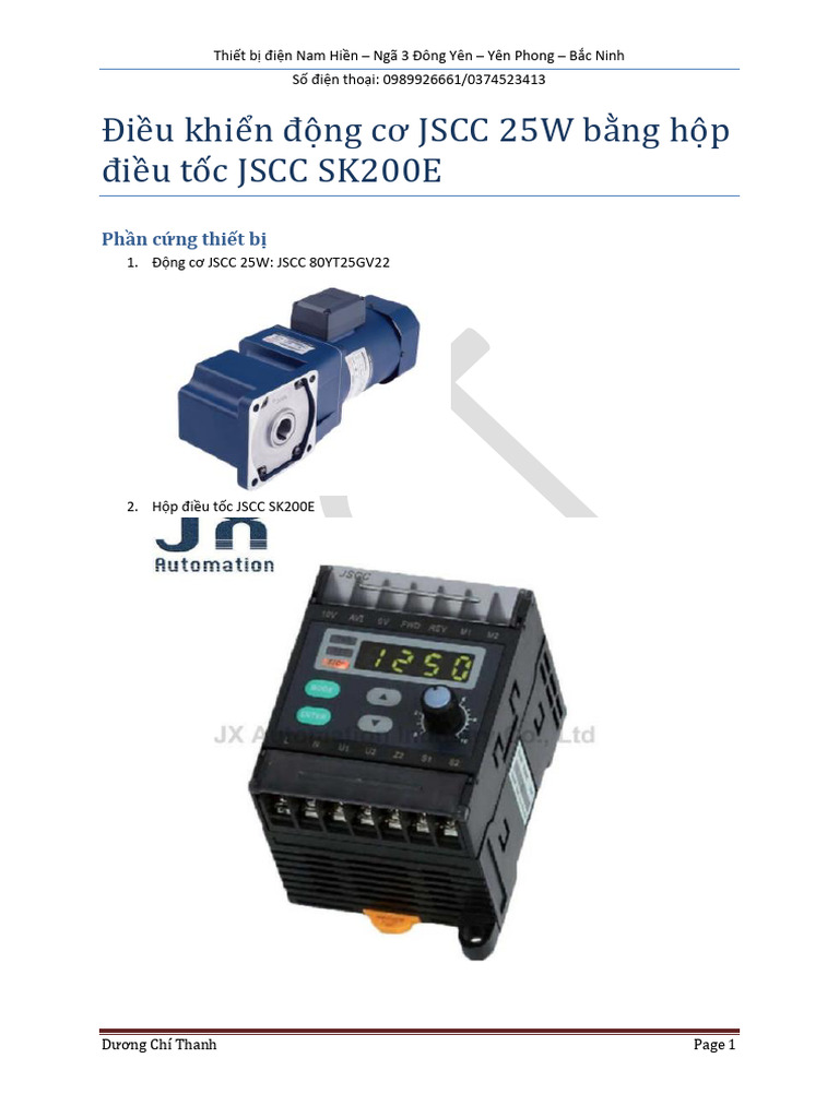 (DCT) Dieu Khien Dong Co JSCC Bang Hop Dieu Toc JSCC SK200E | PDF