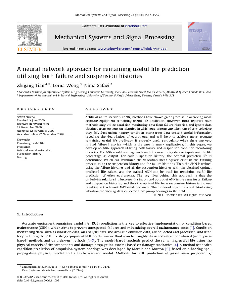 A Neural Network Approach For Remaining Useful Life Prediction | PDF | Mean Squared Error ...