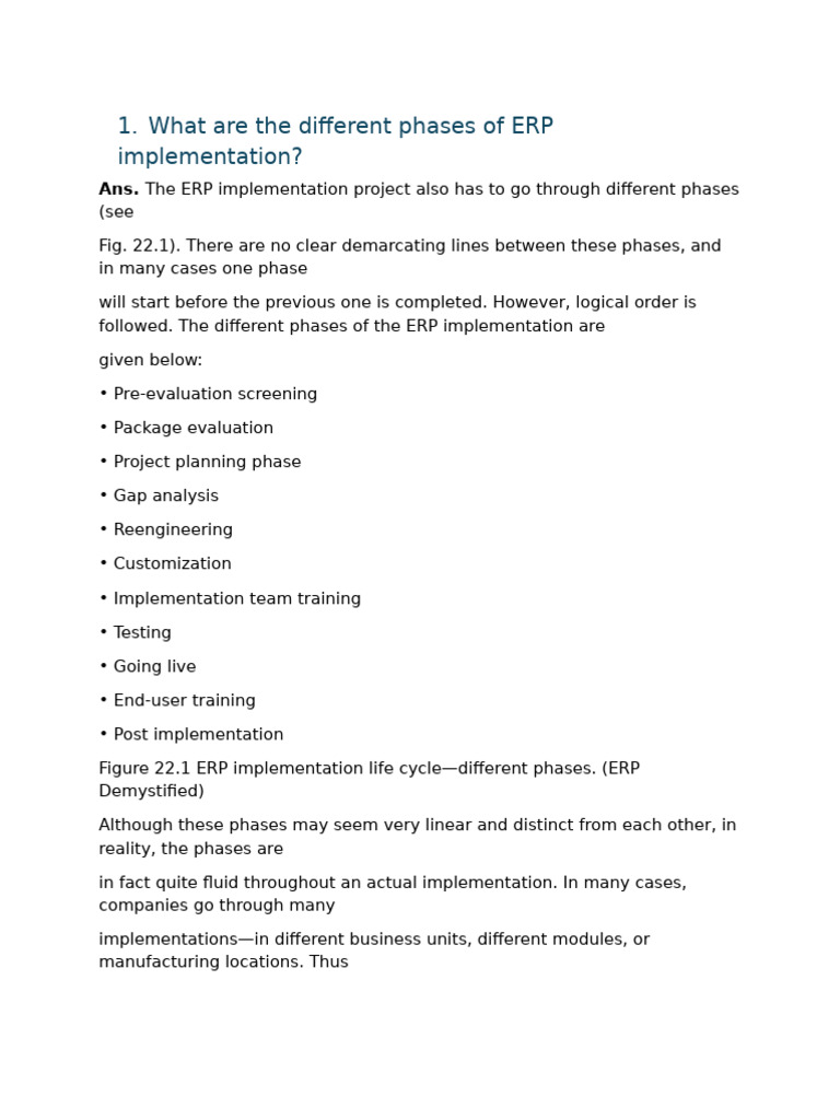 ERP Implementation Life Cycle - 05 | PDF | Software Testing ...