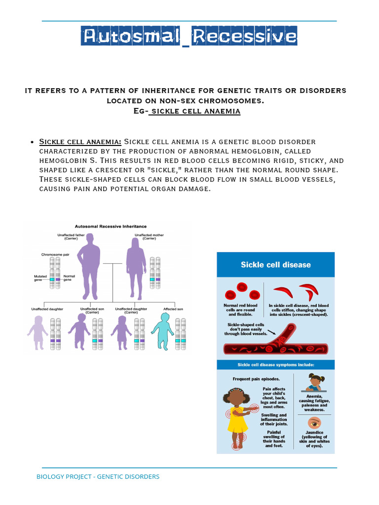 Autosomal Recessive Genetic Disorders | PDF