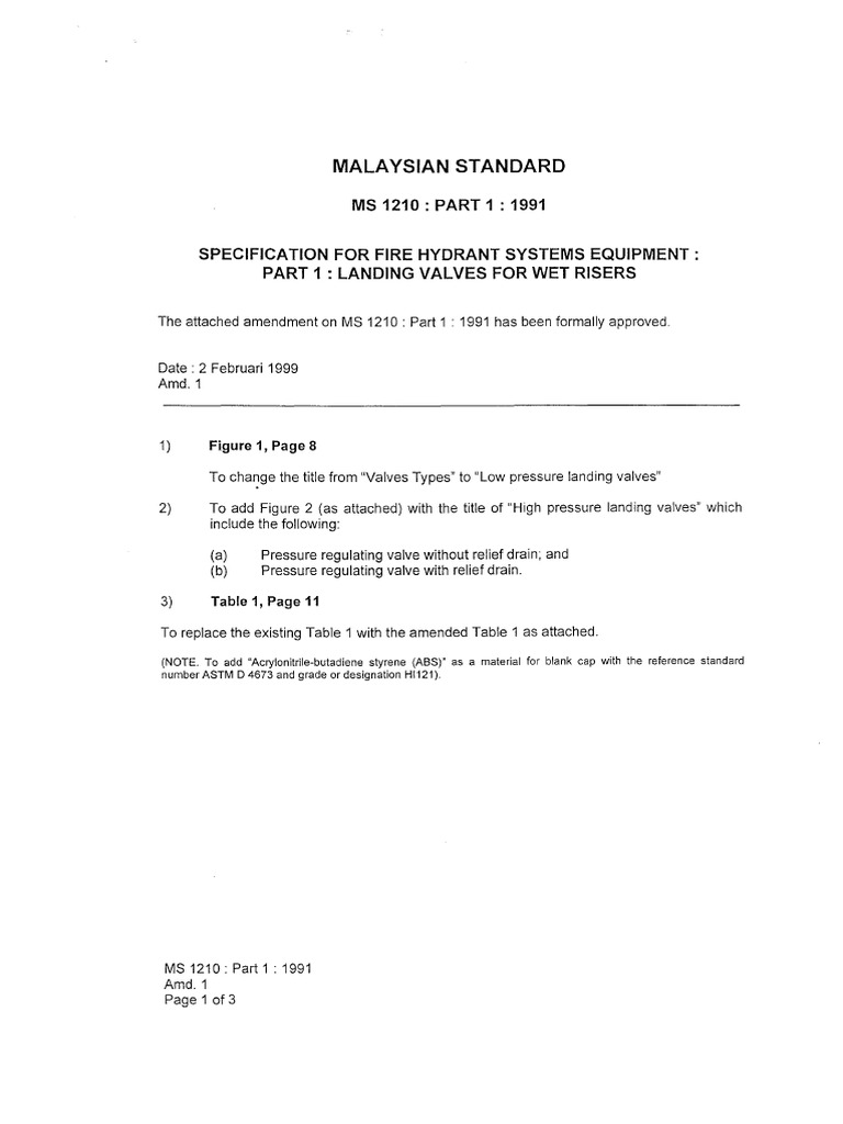 MS 1210 - Part 1 - 1991 (2011) - Amd | PDF | Valve | Steel