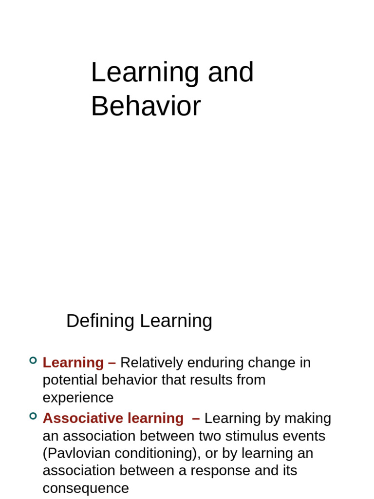 Learning(2) | PDF | Classical Conditioning | Reinforcement