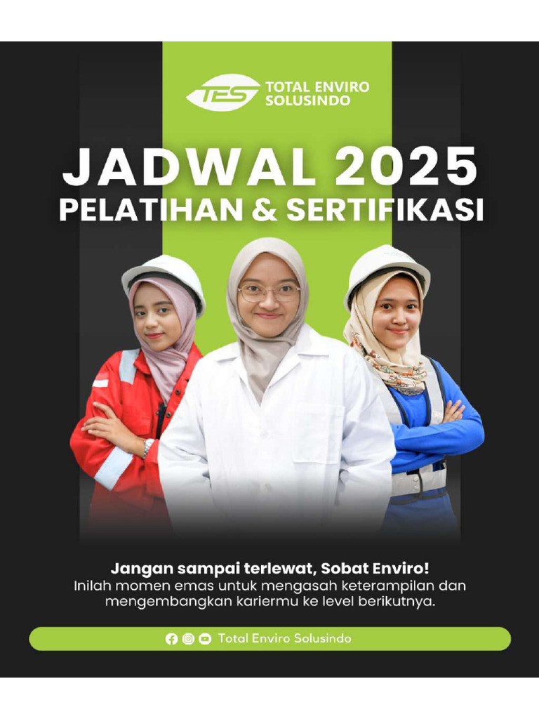 Jadwal Training & Sertifikasi BNSP 2025 PT. Total Enviro Solusindo | PDF
