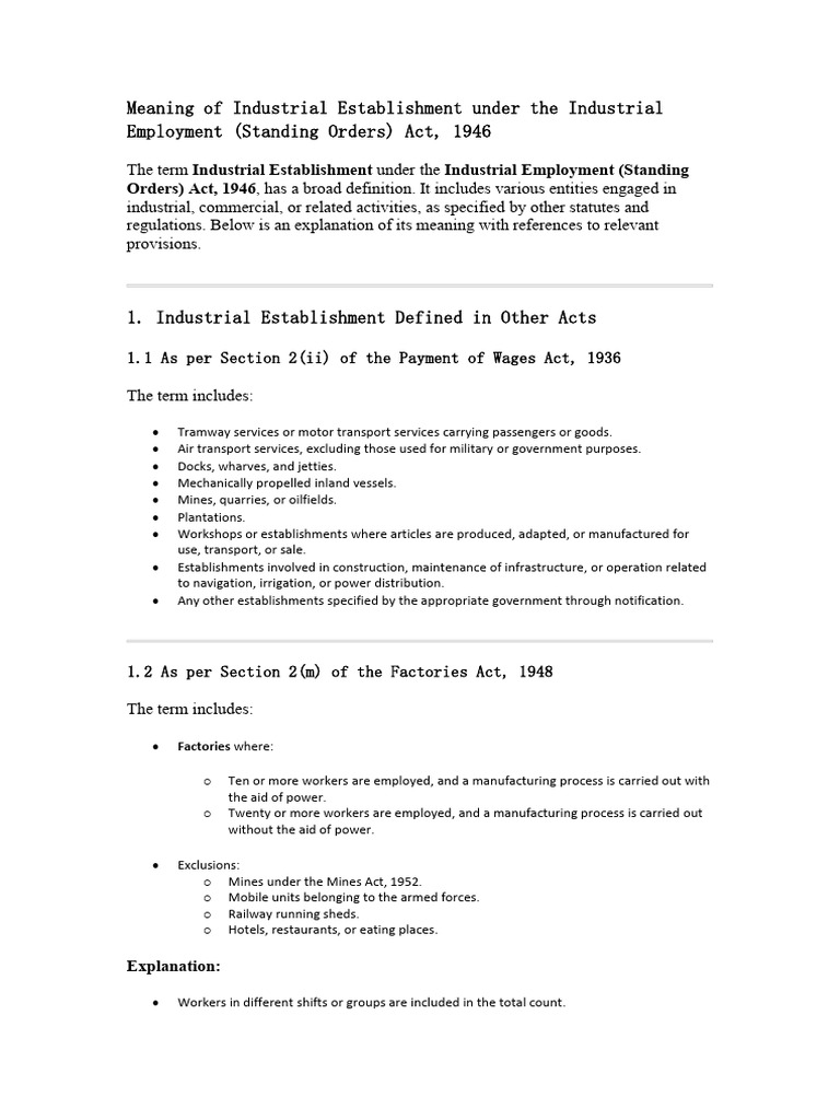 Industrial Establishment Definition 1946 | PDF | Rail Transport | Transport