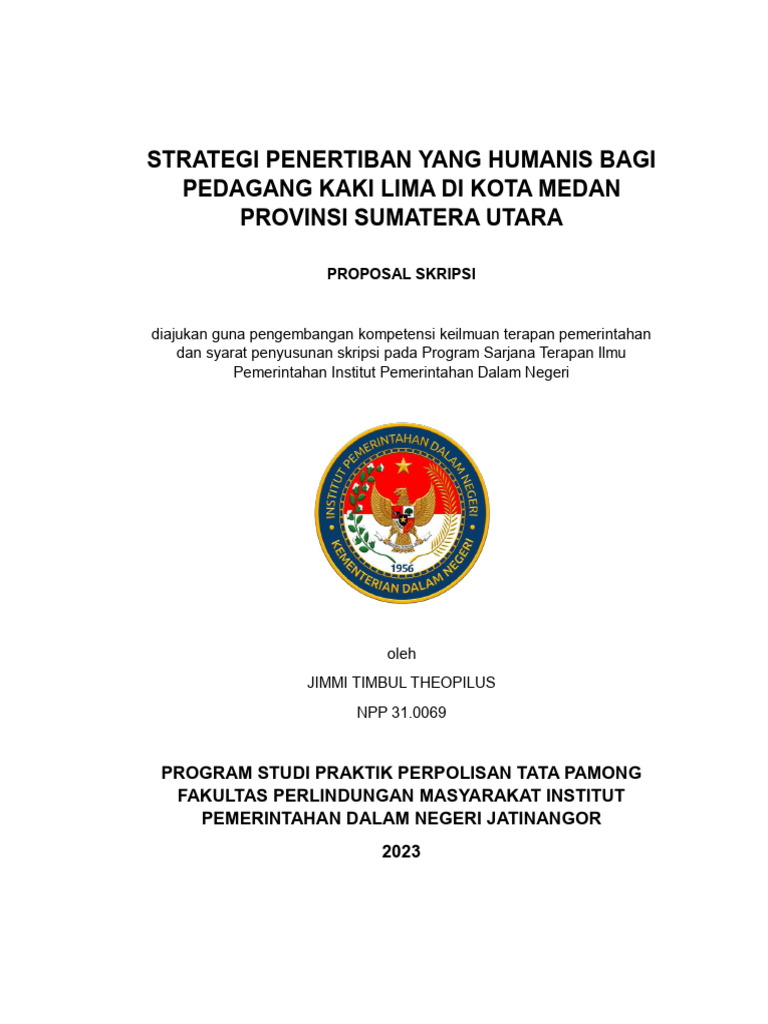 Revisi Proposal Skripsi Strategi Penertiban Yang Humanis Bagi Pedagang Kaki Lima | PDF