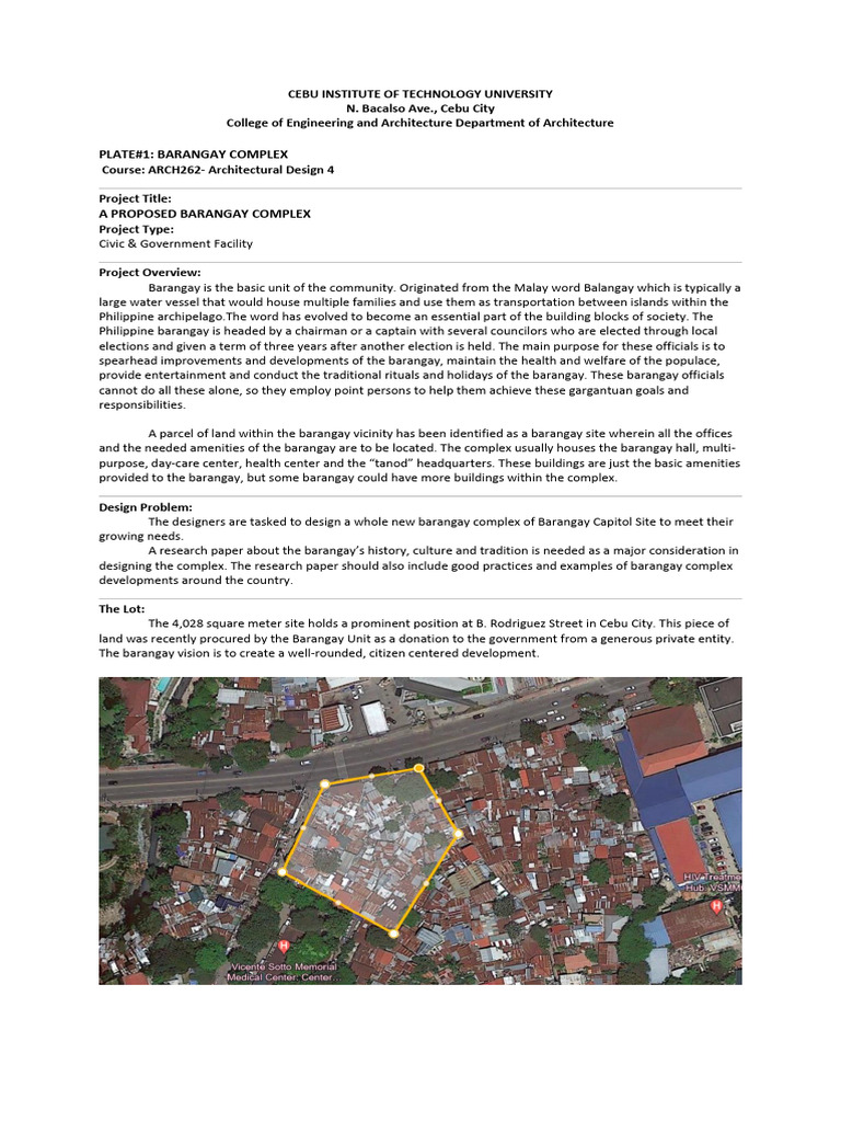Proposed Barangay Complex Design Project | PDF