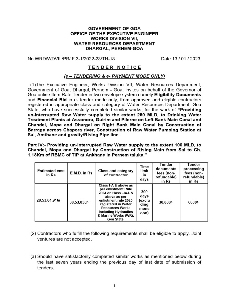 Tender Notice | PDF