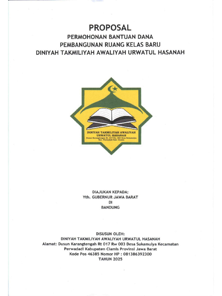 Proposal Awal Urwatul Hasanah | PDF