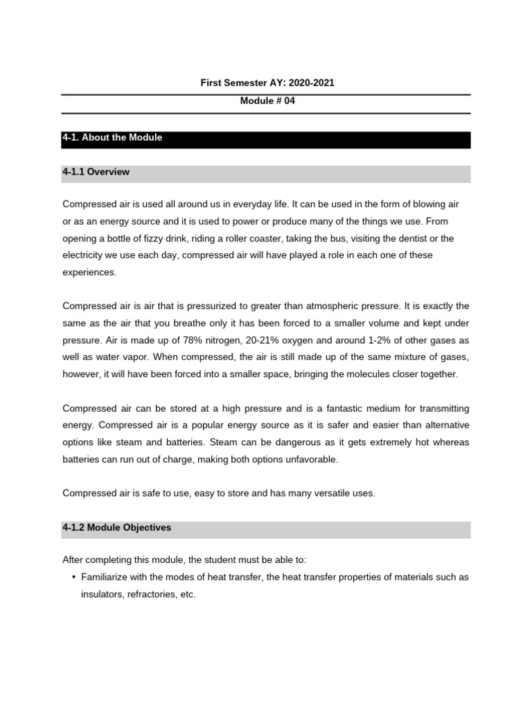 Module 4 Compressed Air | PDF | Pump | Piston
