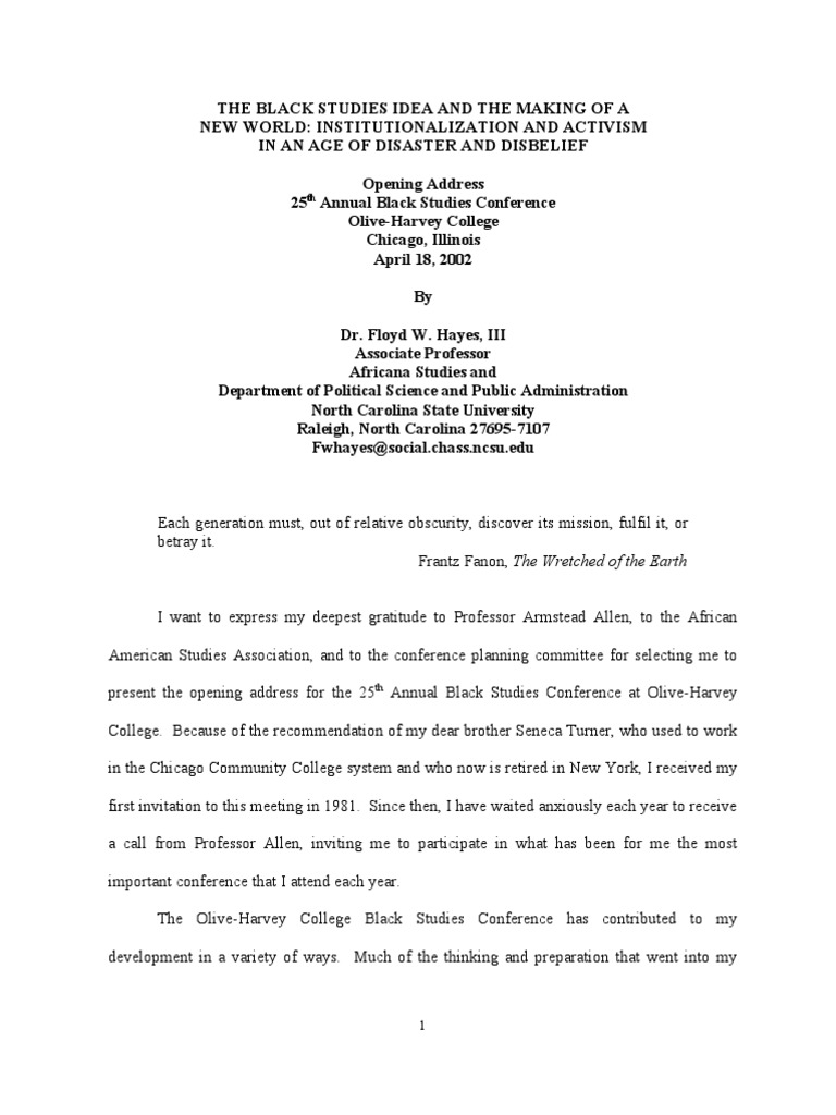 Black Studies Idea Floyd Hunter | PDF | Whiteness Studies | Afrocentrism