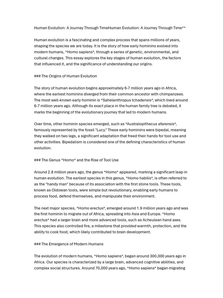 human evolution | PDF | Homo | Human Evolution
