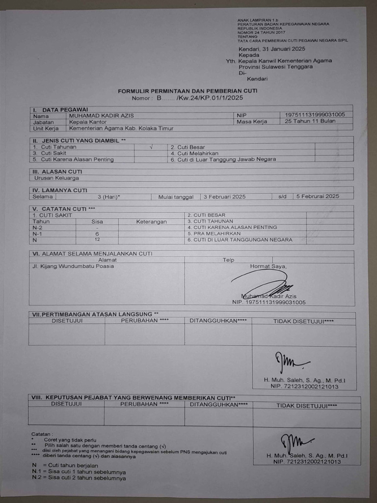 Cuti Kandep - 11zon | PDF