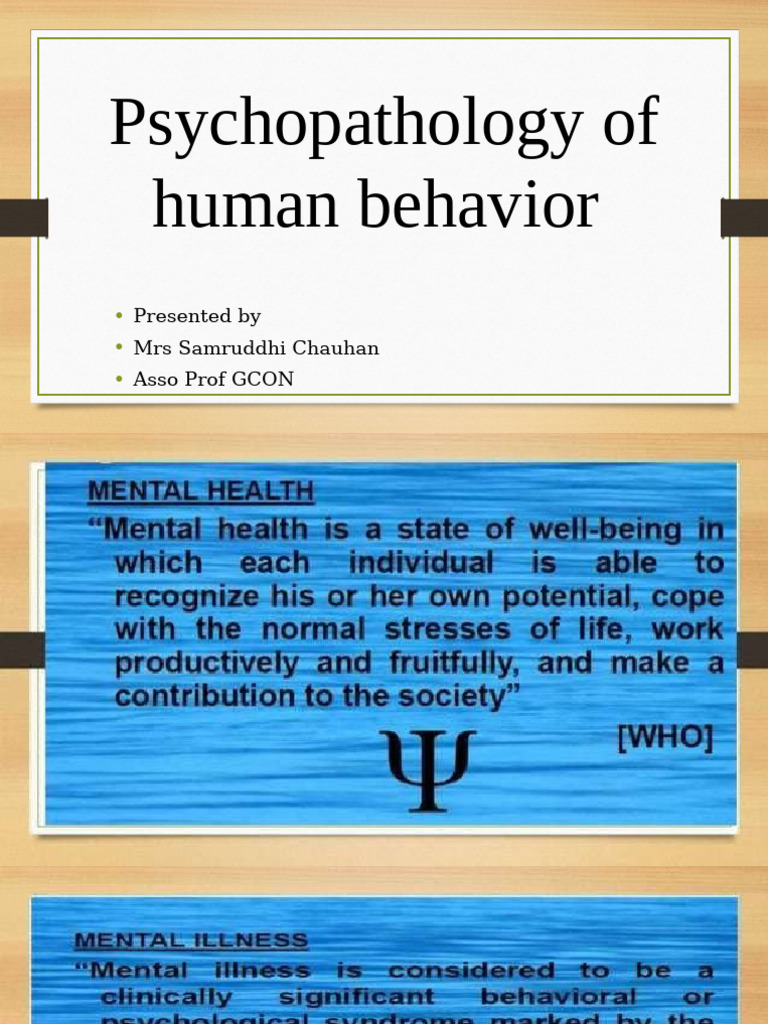 Psychopathology of Human Behaviour | PDF