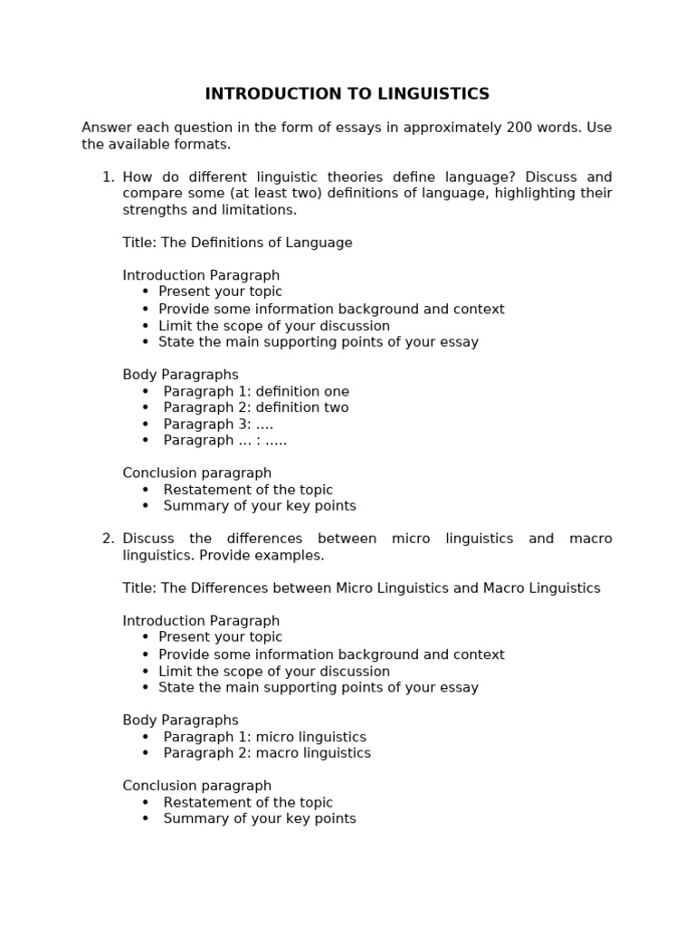 UAS Introduction to Linguistics | PDF | Semantics | Second Language ...