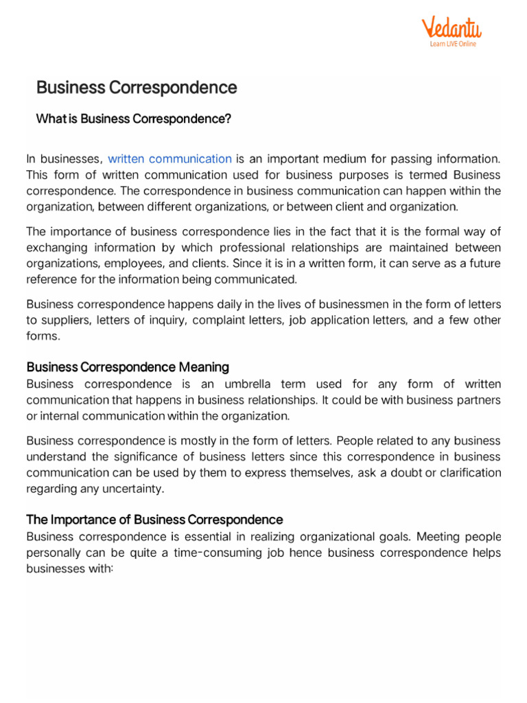 Business Correspondence | PDF
