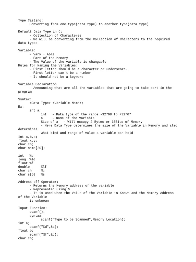 VARIABLES & VARIABLE DECLARATION | PDF