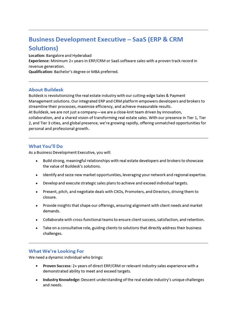 Business Development Executive | PDF | Customer Relationship Management ...