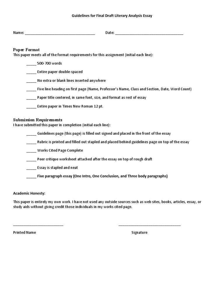 Essay Packet Lit Analysis | PDF | Essays | Thesis