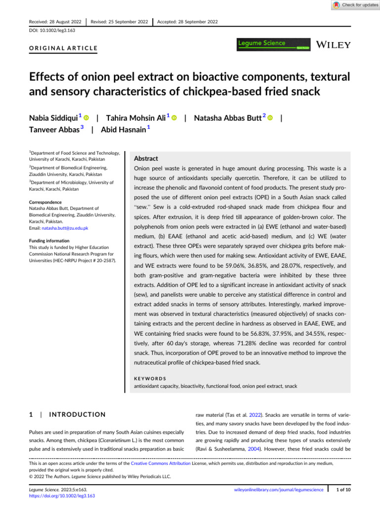 Onion Peel Extract in Chickpea Snacks | PDF | Polyphenol