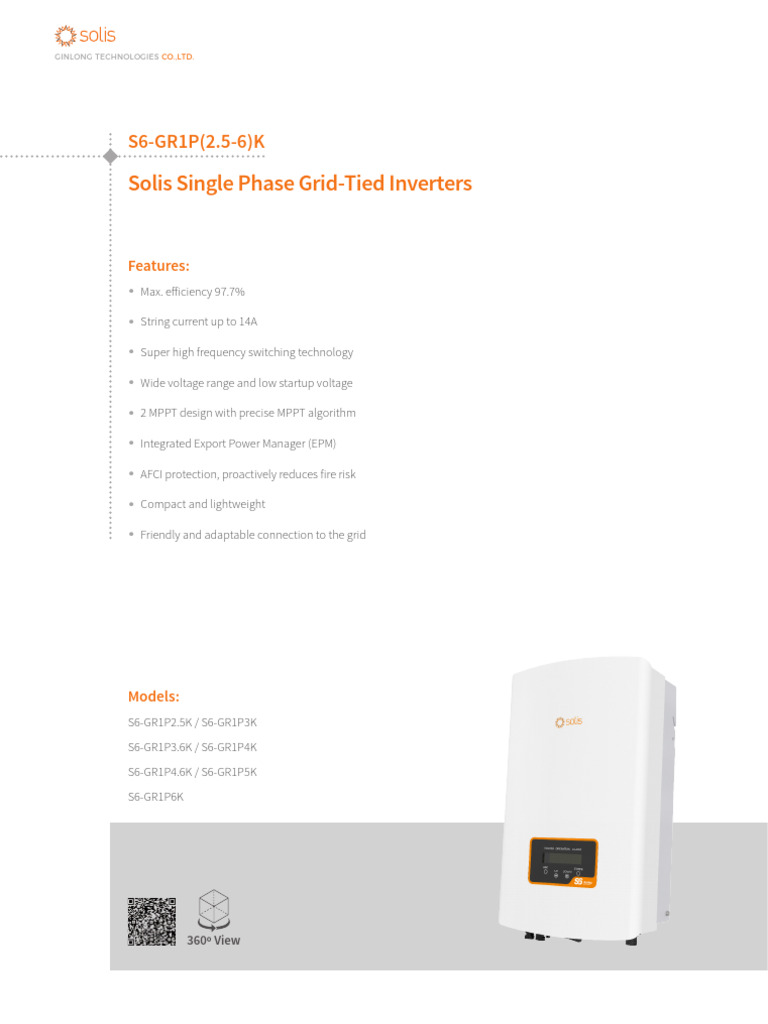 Solis Datasheet S6-GR1P (2,5-6) K GBR V2,2 202412 | PDF | Electrical Grid | Electronic Engineering