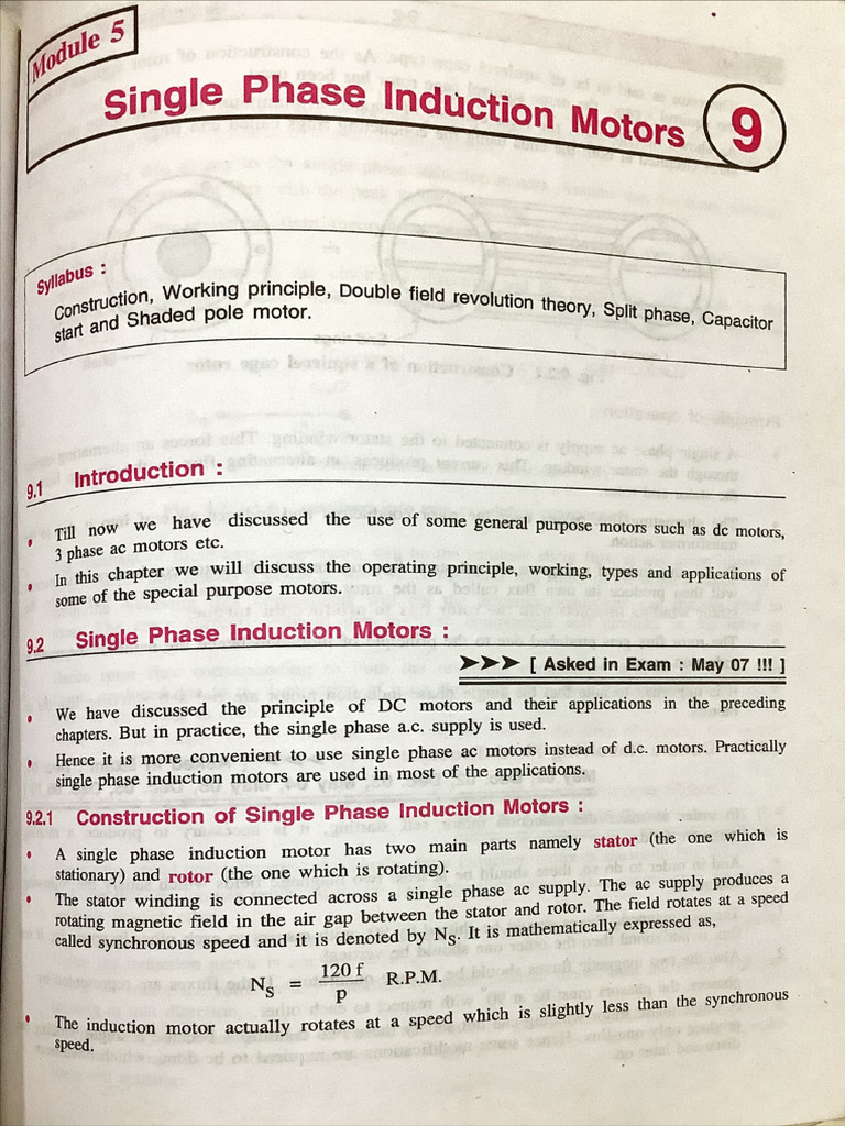 3.3 - Single Phase Induction Motor | PDF