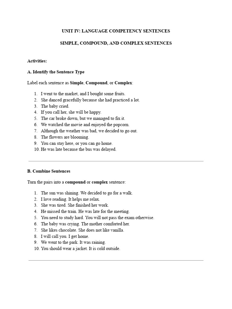 Simple_Compound_Complex_Sentences | PDF