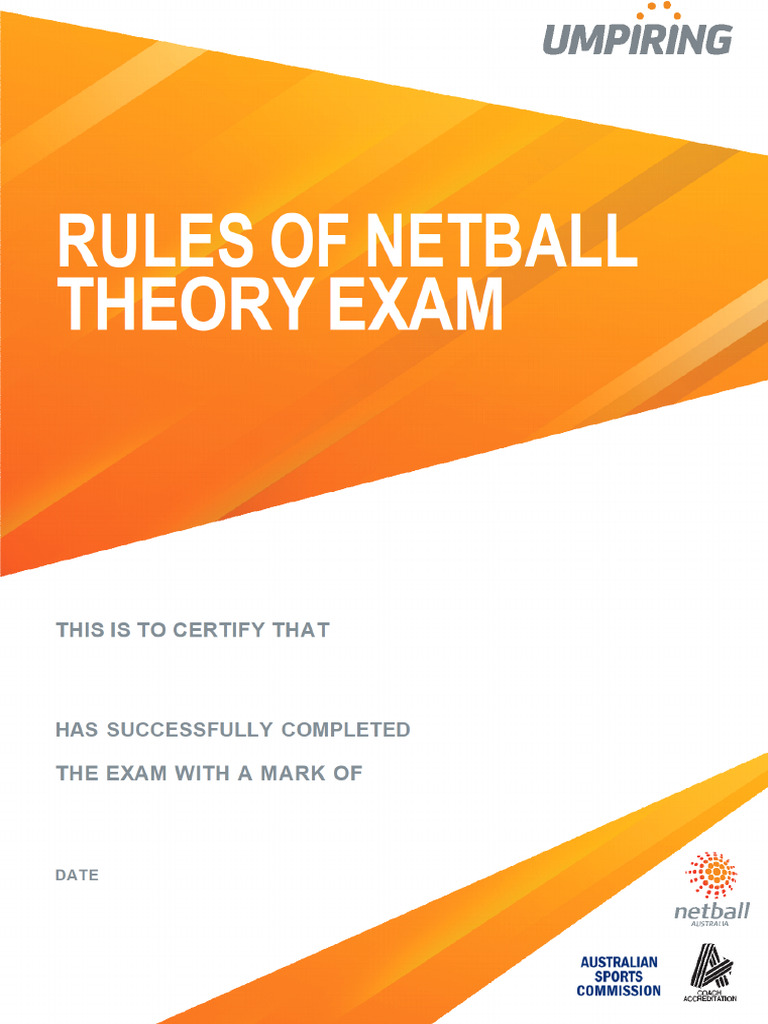 Rules_of_Netball_Exam_Certificate (1) | PDF