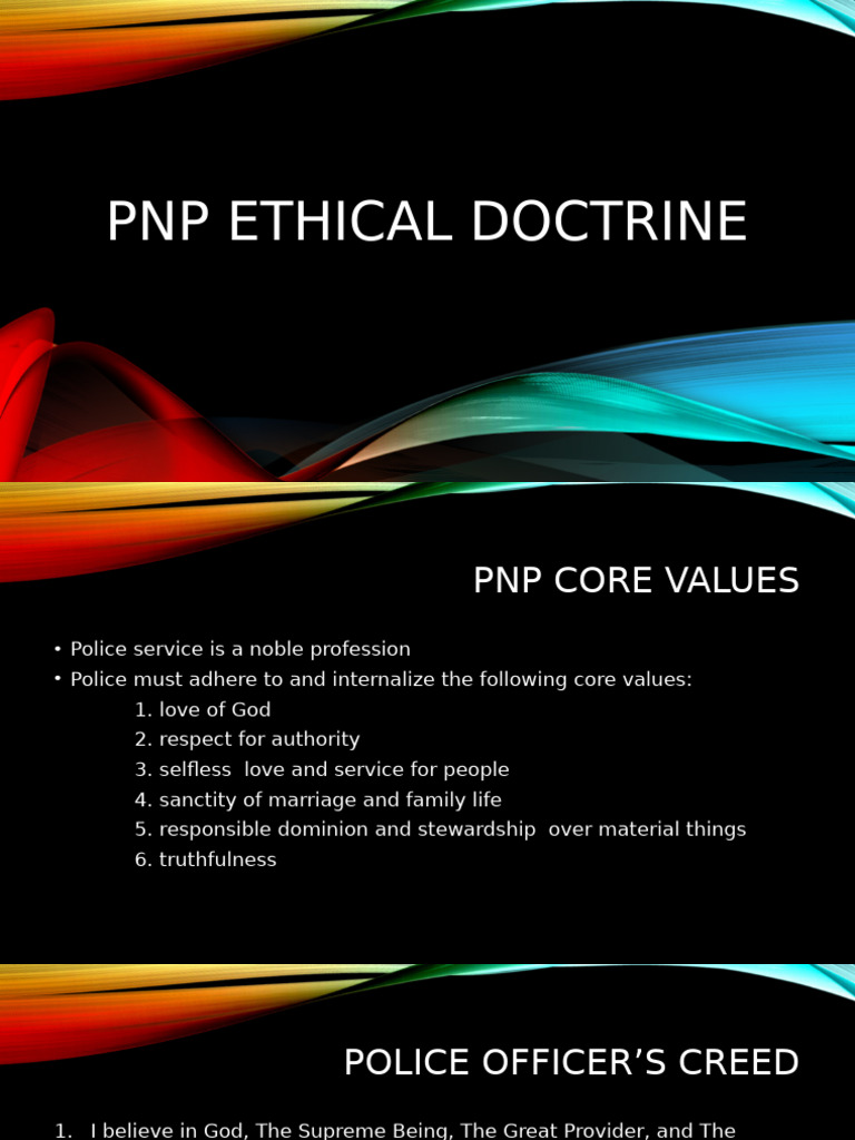 PNP Ethical Doctrine1 | PDF